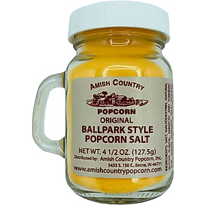 Amish Country Popcorn | Ballpark ButterSalt Popcorn Salt - 4.5 oz Jar | Old Fashioned, Non-GMO and Gluten Free (4.5 oz Jar)