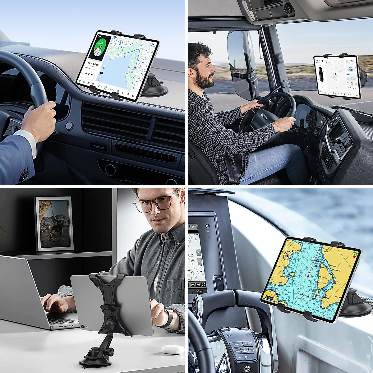 Linkstyle Car Tablet Holder, Suction Cup Car iPad Holder Dashboard Windshield Tablet Car Mount for 7-10.5in Tablets