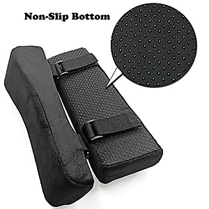 Office Chair Armrest Covers, Set of 2 Comfortable Armrest Elbow Pillow (2 Black Armrest Pillow)