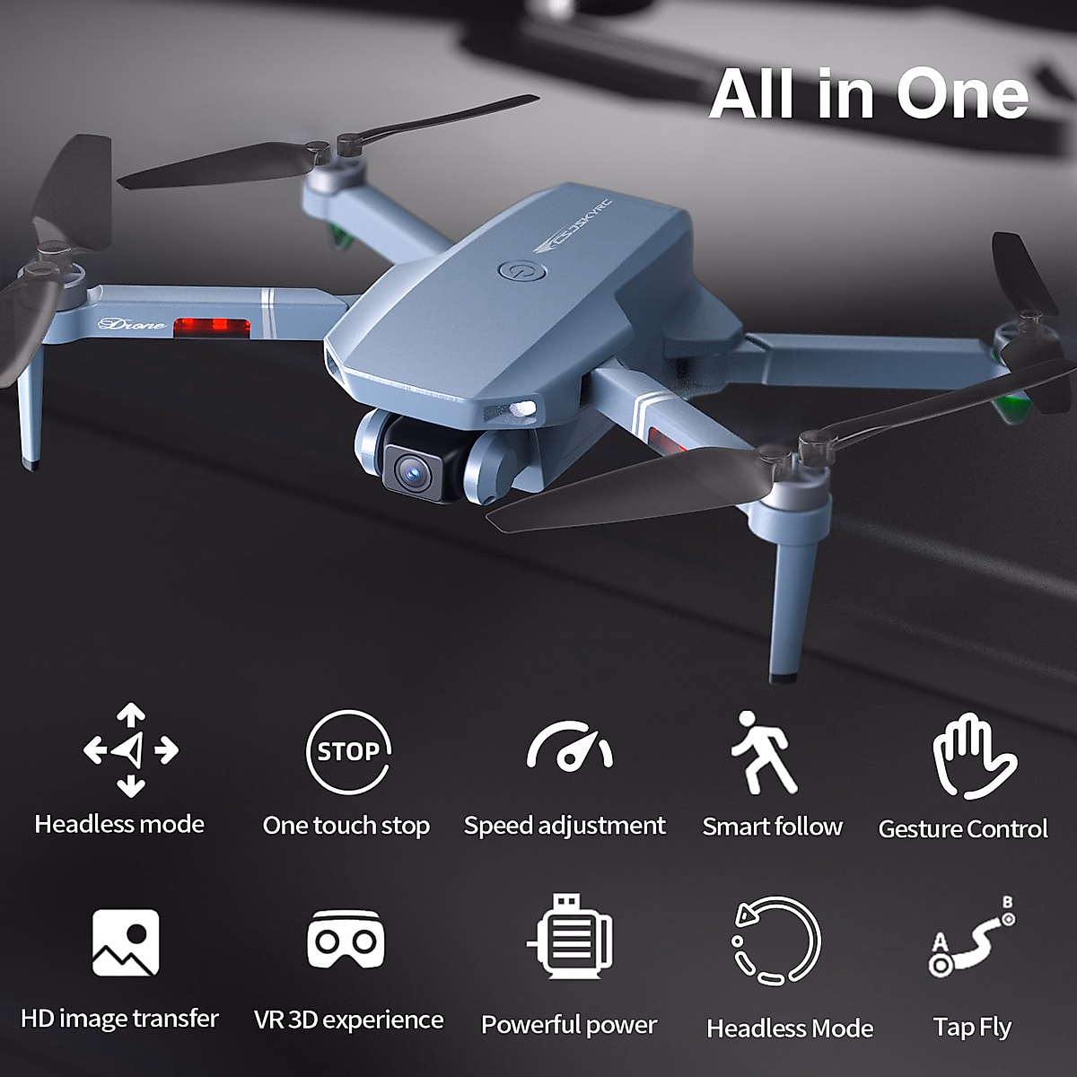 Brushless Motor Drone with Dual Camera Real 1080P WiFi RC Quadcopter Remote Control Airplanes Long Range FPV Plane Gift for Adults Kids Beginner, 2 Batteries 34 Mins Flight Time,Speed Adjustment,Waypoints,Gesture Selfie,Auto Hover