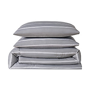 Truly Soft Maddow Stripe Grey Twin XL 2-Piece Duvet Cover Set