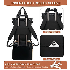 BASICPOWER Backpack Purse for Women Convertible Laptop Tote Work Bag Nurse Teacher Bag for Travel