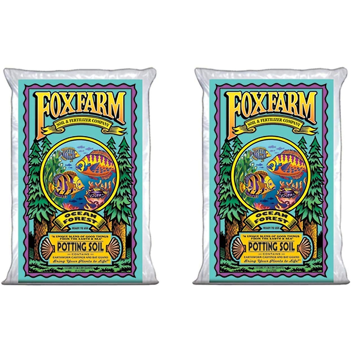 FoxFarm Ocean Forest FX14000 -1.5 Cubic Foot Organic Potting Soil (2-Pack (Original))