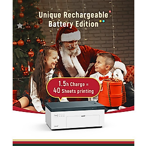 Liene 4x6'' Instant Photo Printer (Battery Edition) Bundle100-sheet, 3 Ink-Cartridge, Wireless Photo Printer for iPhone, Smartphone, Android, Computer, Dye Sublimation, Photo Printer for Travel, Home