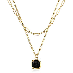 14K Gold Necklaces for Women, Gold Plated Necklace Gold Layered Necklaces for Women Paperclip Chain Necklace for Women Dainty Necklace for Women Pendant Necklace for Women Necklaces for Teen Girls