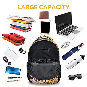 CUSPCOD Cheetah Backpack for Girls Boys, 16 Inch School Bookbag with Adjustable Straps, Travel Bag Durable, Lightweight, Large Capacity