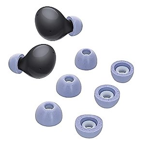 kwmobile Replacement Ear Tips Compatible with Samsung Galaxy Buds 2 - Set of 6 - Memory Foam Eartips - Lavender