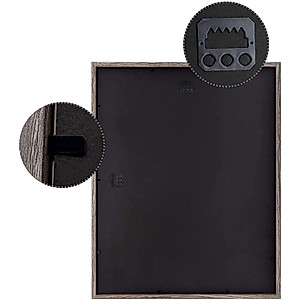 Golden State Art, 16x20 Picture Frame - Ivory Mat for 11x14 Photos - Grey Wood Grain Style - Wall Display - Great for Poster, Weddings Photos, Family Pictures, Memories, Gift