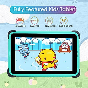 CWOWDEFU Kids Tablet Android 11 Tablet for Kids Children's Tablet COPPA Certified, 32GB ROM 2GB RAM Touch Screen Child Toddler Tablets (Green)