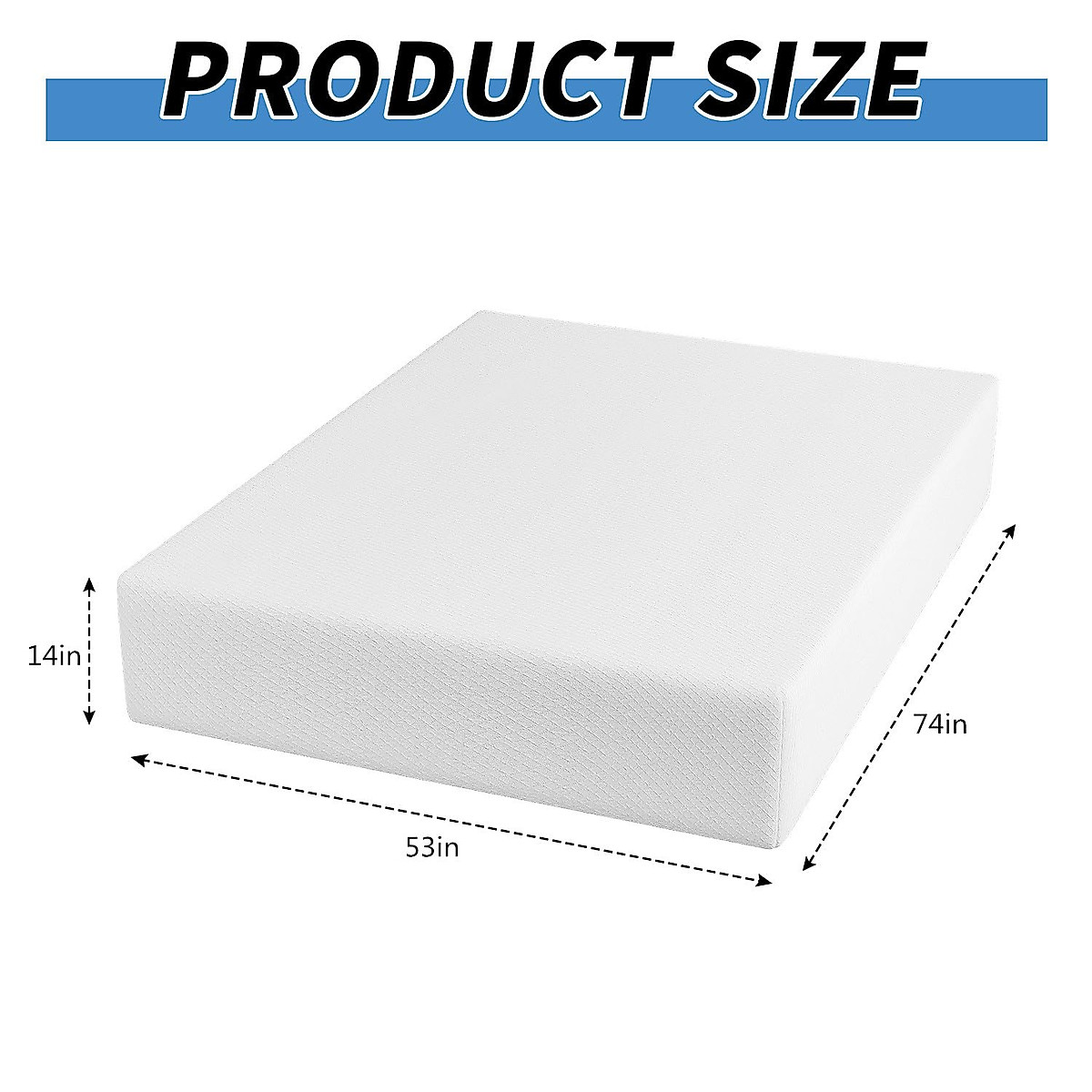 CL.HPAHKL 14 inch Gel Memory Foam Mattress Comfort Full Mattress Medium Firm Mattresses Bed-in-a-Box CertiPUR-US Certified for Cool Sleep & Pressure Relief, White