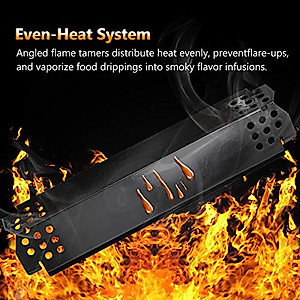 Replacement Parts for Nexgrill 720-0896B 720-0896C 720-0896E Deluxe 6 Burner Gas Grills, 6 Pack Burner Tubes, Flame Tamers Heat Shields Replacement for Nexgrill 720-0882A 720-0896 720-0925 Grills