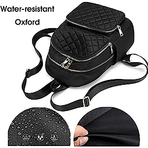 Wraifa Waterproof Oxford Small Backpack Purse for Women Mini Fashion Ladies Travel Shoulder Bag（quilted backpack with purse）
