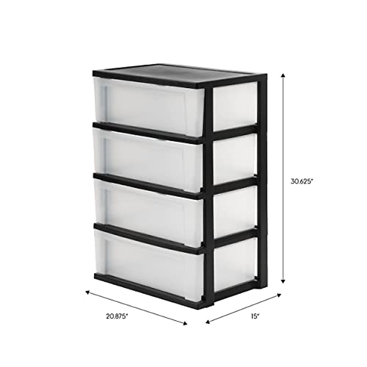 Tidy up Your Restroom with Our Space-Saving 4 Drawer Wide Plastic Stackable Storage Chest from The