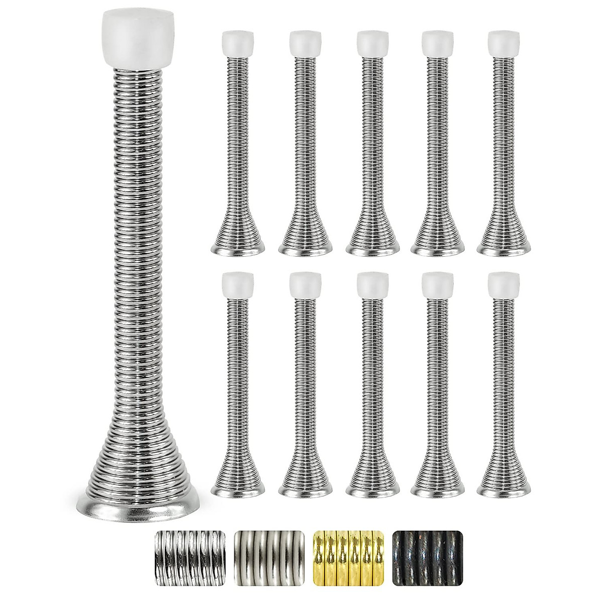 Jack N’ Drill 11-Pack Door Stopper 3 ¾-inch Heavy Duty and Flexible Door Stop to Protect Walls and Door Stops for Bottom of Door Home or Office, Easy to Install and 100% Child and Pet-Friendly