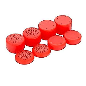 for PS5, PS4, PS3, Switch Pro, Xbox one, Xbox 360, Wii U, PS2 Controller Analog Stick Thumbsticks Joystick Cap Rubber Cover Silicone Thumb Grip Cap Joystick Thumbstick Replacement (Pack of 8 Red)