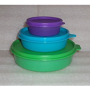 Tupperware Set of 3 Small Bowls Medium Little Wonders Half Snack Cup