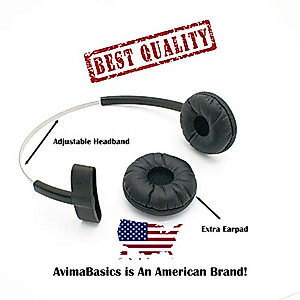 84605-01 Standard Headband by AvimaBasics | Premium Replacement Spare Parts Compatible with Plantronics Savi CS540 W740 W745 W440 W740-M Over-The-Head Headset (Headband & Extra Earpad)