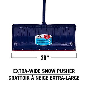 26" Poly Blade Snow Pusher, with Nylon Wear Strip