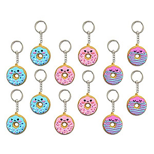 Kipp Brothers Donut Soft Rubber Keychains - Pack of 12, Aprox. 2'' x 2'' (KP4377)
