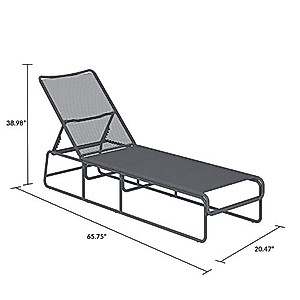 CosmoLiving by Cosmopolitan Nyla Chaise Lounger, Charcoal