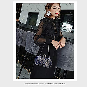 ABOOFAN Fashion Handmade Evening Clutch Bag Chic Women Party Wedding Purse Bag Gifts for Women Blue