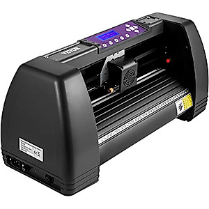 VEVOR Vinyl Cutter, 14 in / 375 mm Vinyl Plotter, Off-line Cutting Machine w/LCD, Desktop Design, Adjustable Force and Speed for Sign Making Plotter Cutter, Available with COM, USB and U-Disk 3 Ports