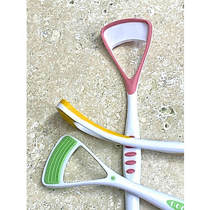 SUAVEC Liphontcta 4pc Random Colors Tongue Cleaner - Easy Grip Dual Head Tongue Scraper & Brush