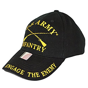 Moon US Army Infantry Crossed Rifles Branch Insignia Embroidered Hat Follow Me Engage Premium Quality Dad Hat For Men Women