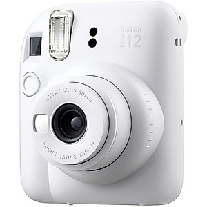 Fujifilm 16806274 Instax Mini 12 Instant Camera, Clay White Bundle with Instax Mini Twin Pack Picture Format Instant Daylight Film (40 Shots) + 1 Year Enhanced CPS Protection Pack
