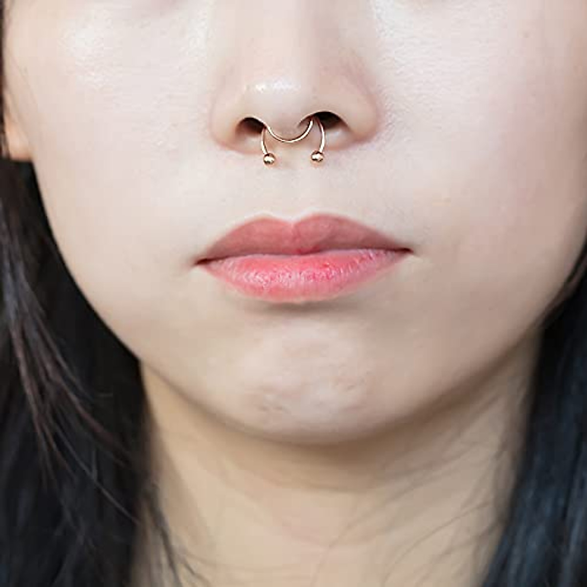 Vitaltyextracts 20G Fake Nose Rings Hoop Clip-on Stainless Steel Septum Jewelry Non Piercing Cartilage Earring Lip Rings Faux Nose Ring Piercing Jewelry
