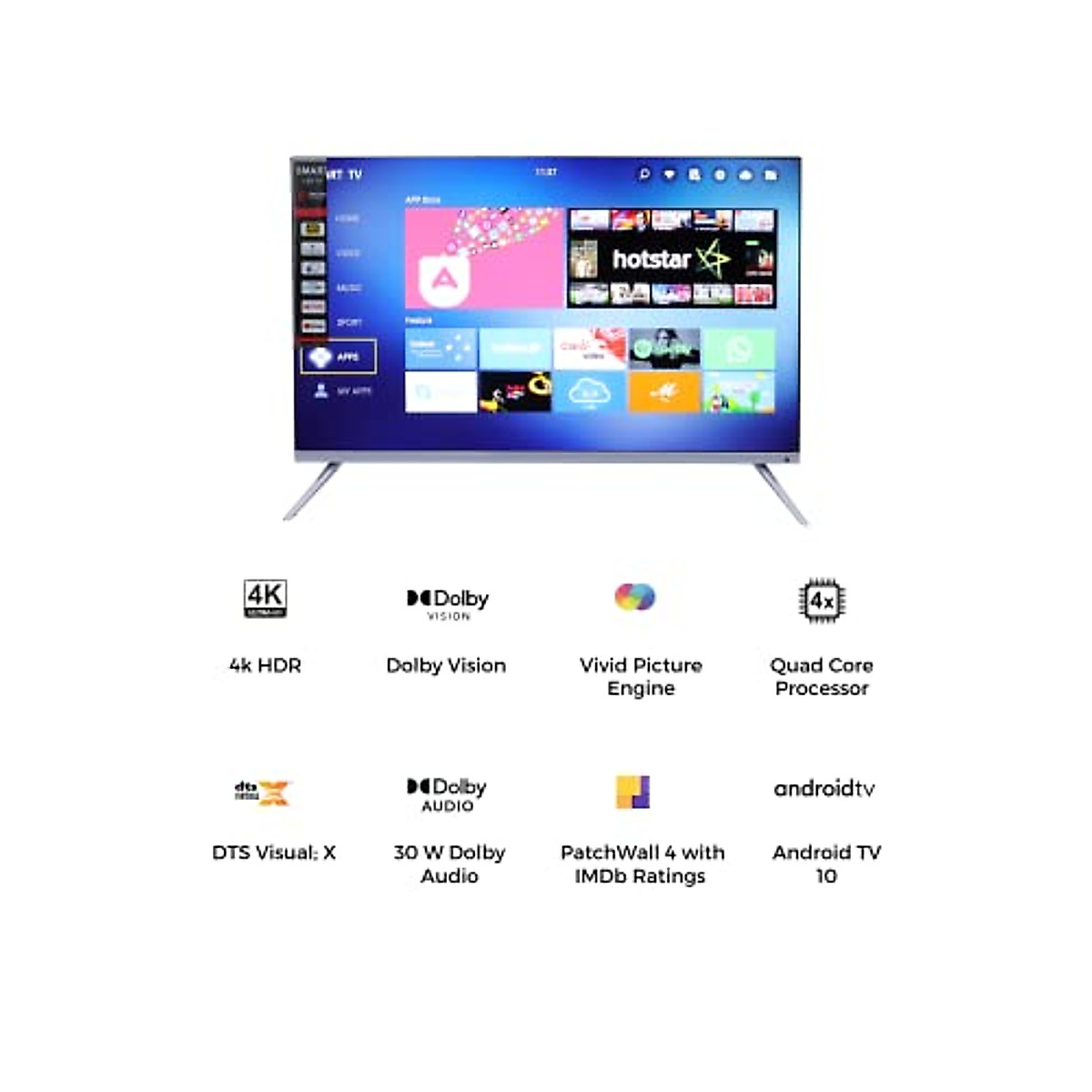 MBC Smart Led TV 40 INCH | 4K LED Smart Android TV | Model No. M4018VS9 (Black)