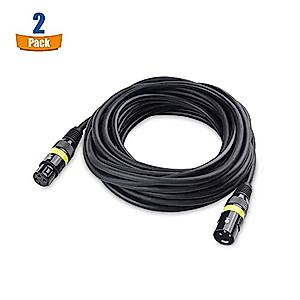 Cable Matters 2-Pack 22AWG Stage Light DMX Cable 25 ft / 7.6m with 3-Pin XLR Connector
