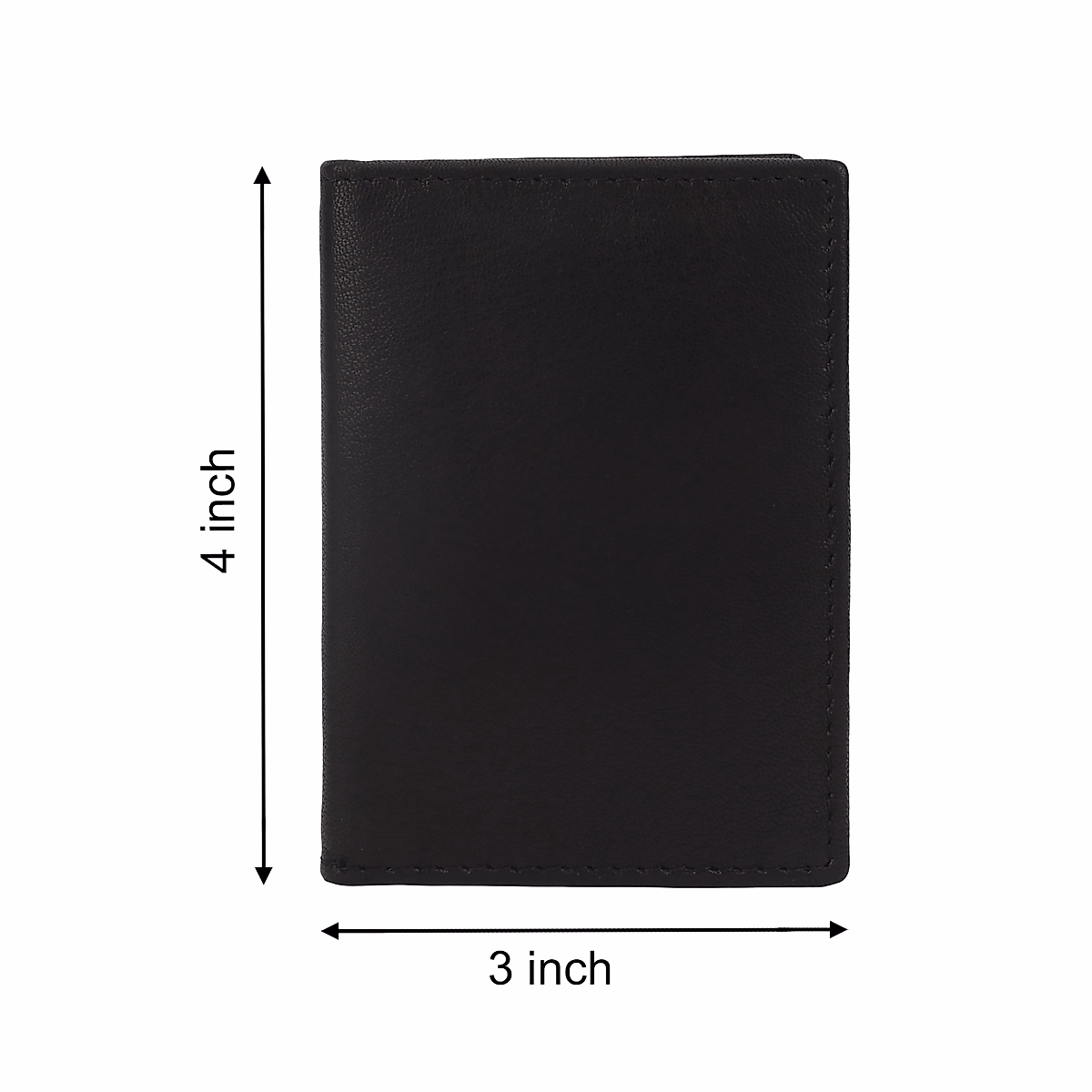 LB LEATHERBOSS Genuine Leather Small Bifold Plain Credit Card Holder Wallet for men women, Brown