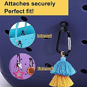 2pcs Key Holder for Bogg Bag, Accessories for Bogg Bags Original X Large, Insert Charm Carabiner Keychain Compatible with Bogg Bag Beach Tote Bag for Finding Your Keys In Your Bogg Bag Quickly