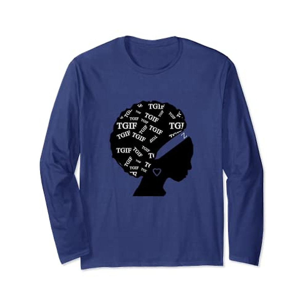 Zeta Blue Phi Beta Afro TGIF Sorority T-Shirt Women Long Sleeve T-Shirt