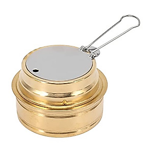 Alcohol Stove, Portable Aluminium Alloy Spirit Burner Easy to Hollow Bracket Sealing Ring with Storage Bag for Teapots(Blackish Green)
