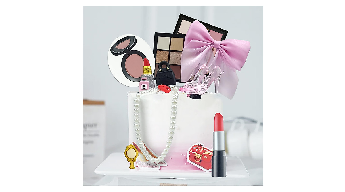 15PCS Makeup Cake Toppers for Birthday & Bridal Showers