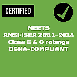 Cordova H34R6V Vented Hard Hat, Full-Brim Style, 4-Point Ratchet Suspension, Class C, OSHA Work-Compliant, Protection for Construction, Remodelling, Hi-Vis Green