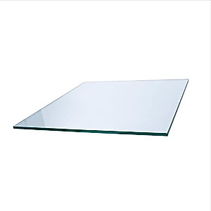 Spancraft 26" Square Clear Glass Table Top 1/2" Thick with 1" Bevel Edge and 1" Radius Corners