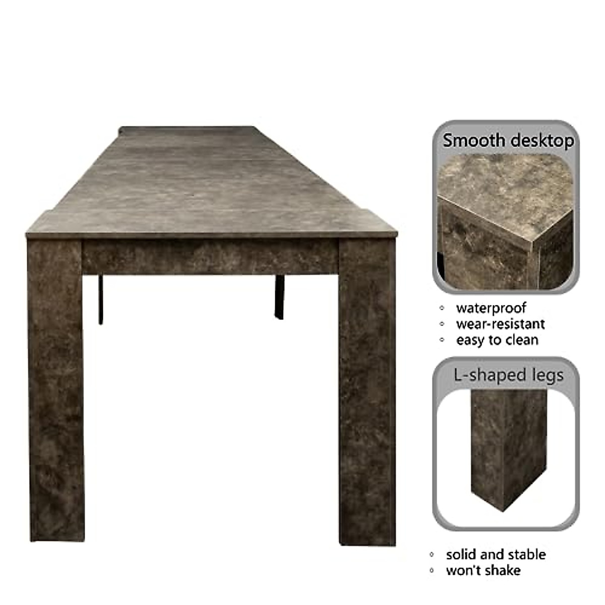 MOSAMNI Extendable Dining Table, Multifunctional Folding Console Tables, Modern Rectangular Wood Kitchen Table, Super Long Conference Meeting Table for Home Office Computer Table