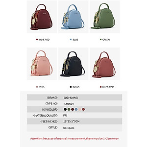 Q QICHUANG Women's Cute Mini Backpack PU Leather Crossbody Bag Fashion Small Purse Lightweight Travel Shoulder Bag Gift (green)