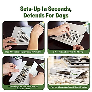 BugMD Indoor Cockroach Killer & Roach Trap - Sticky Insect, Spider, Cricket Control for Home - Glue Traps Pest Defense, 12 Pack Sticky Bug Solution