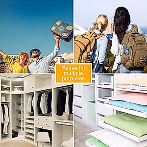 Space Saver Bags for Travel 10 Pack Compression Bags for Travel -Travel Accessories- Vacuum Bags for Travel No Vacuum Pump Needed, Roll-up Vacuum Storage Bags for Travel and Luggage Packing-Organizers