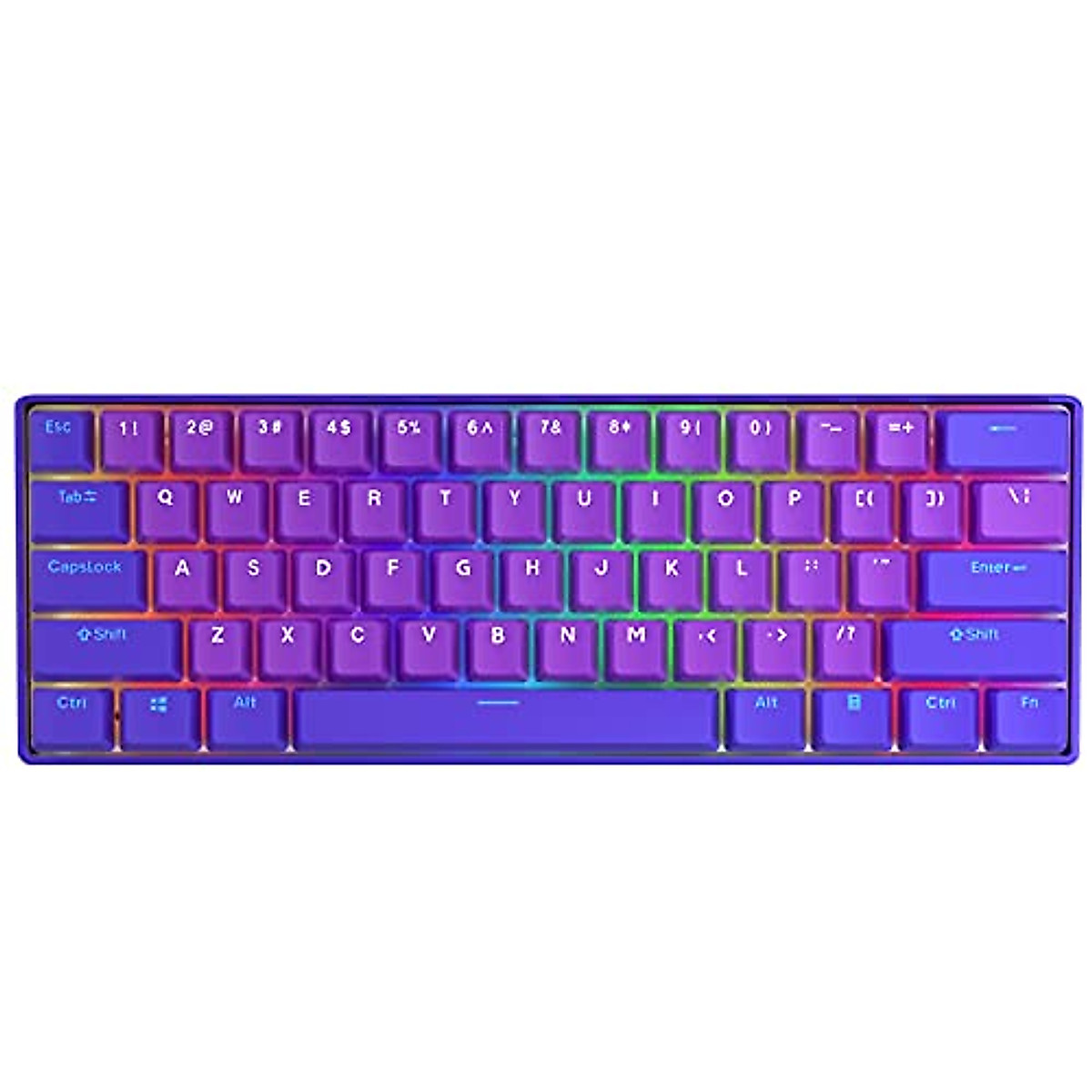 BOYI Wired 60% Mechanical Gaming Keyboard, Mini RGB Cherry MX Switch PBT Keycaps NKRO Programmable Type-C Keyboard for Gaming and Working (Queen Color,Cherry MX Red Switch)