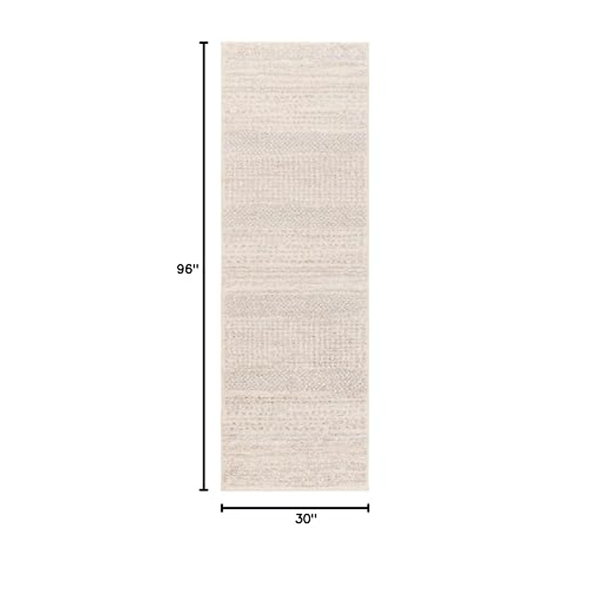 Livabliss Anya Neutral and Gray Shag Area Rug 2'6" x 8'