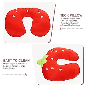 Healifty Napping Supplies Travel Neck Cushion Office Strawberry pp Cotton Pillow