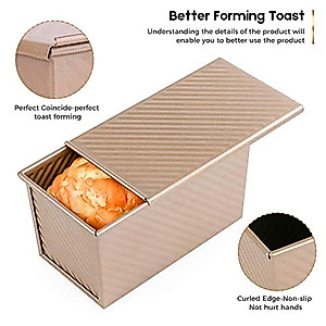 Amagabeli Nonstick Bakeware Loaf Pan with Cover 8.4”x4.5”x4.1” Bundle Amagabeli 8” x 8” 316 Stainless Steel Cast Iron Cleaner