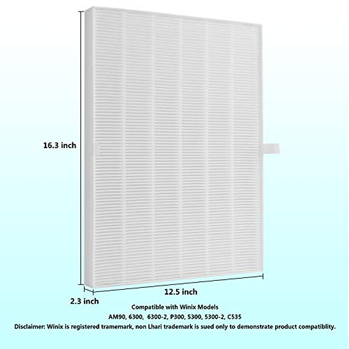 Lhari 2-Pack115115 HEPA Filter Size 21 with 8 x Activated Carbon Pre-Filters Compatible with Winix Air Purifier P300, 5300, 5500, 6300, C535 & 290, 300, DX95, AP-300PH