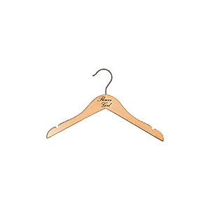 NAHANCO FG20014 Bridal Hanger, Natural Wood Hanger with Black Imprint (Flower Girl), 14” (1 Piece)