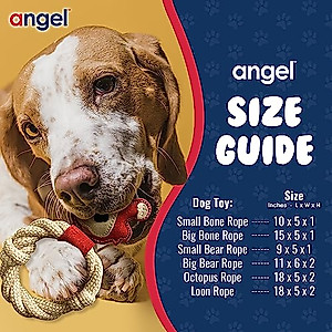 Angel Pet Supplies Bear Natural Rope Dog Toy | Handmade & Durable Dog Toys | Interactive & Mental Stimulation | Handmade Puppy Toys and Dog Toys